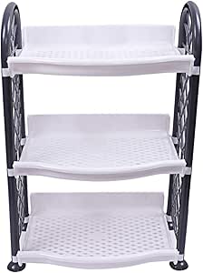 Amazon.com: Kuber Industries Plastic 3 Layer Multipurpose Storage Rack ...