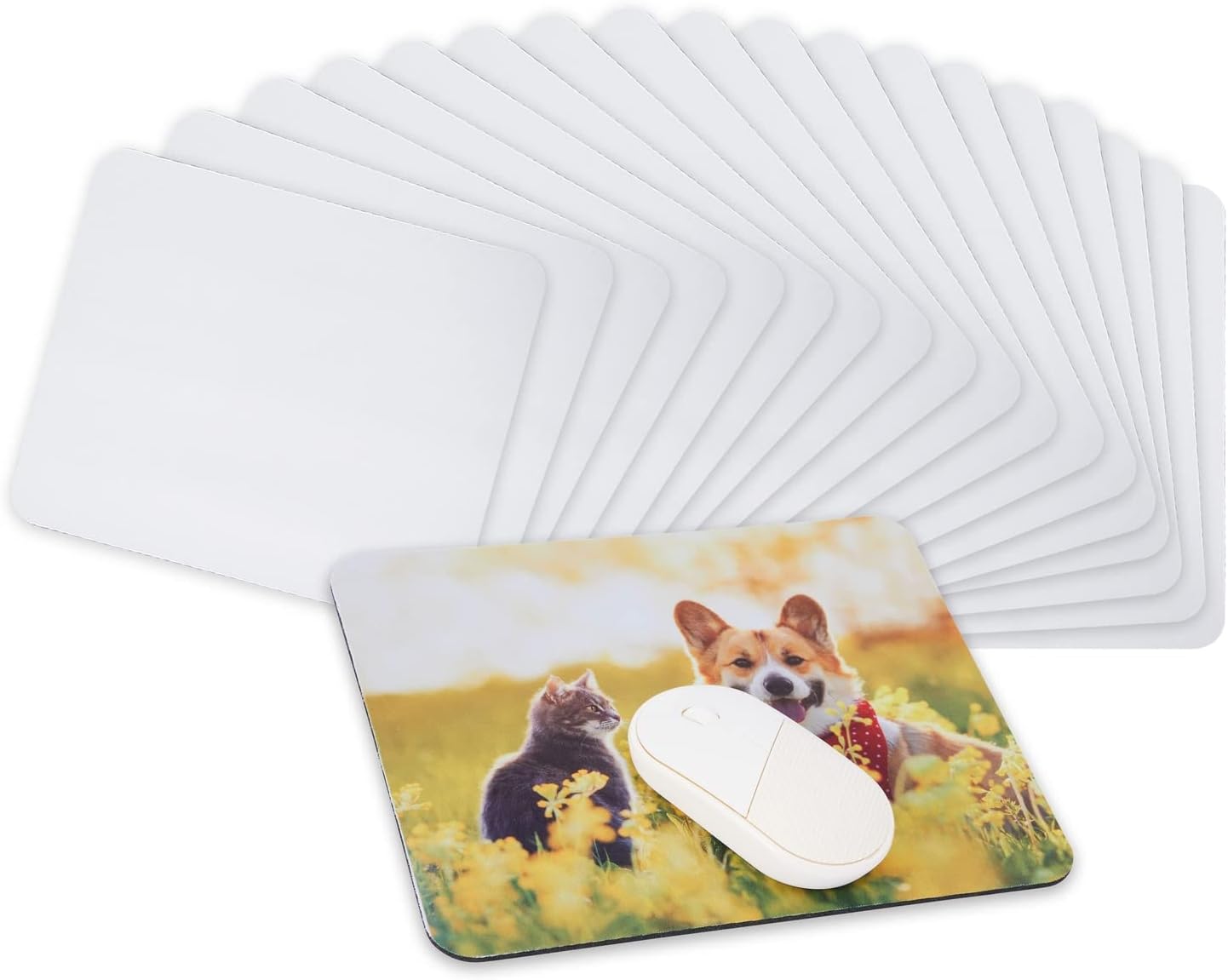 18 Pack White Sublimation Mouse Pad Blanks For Heat Press Printing 24