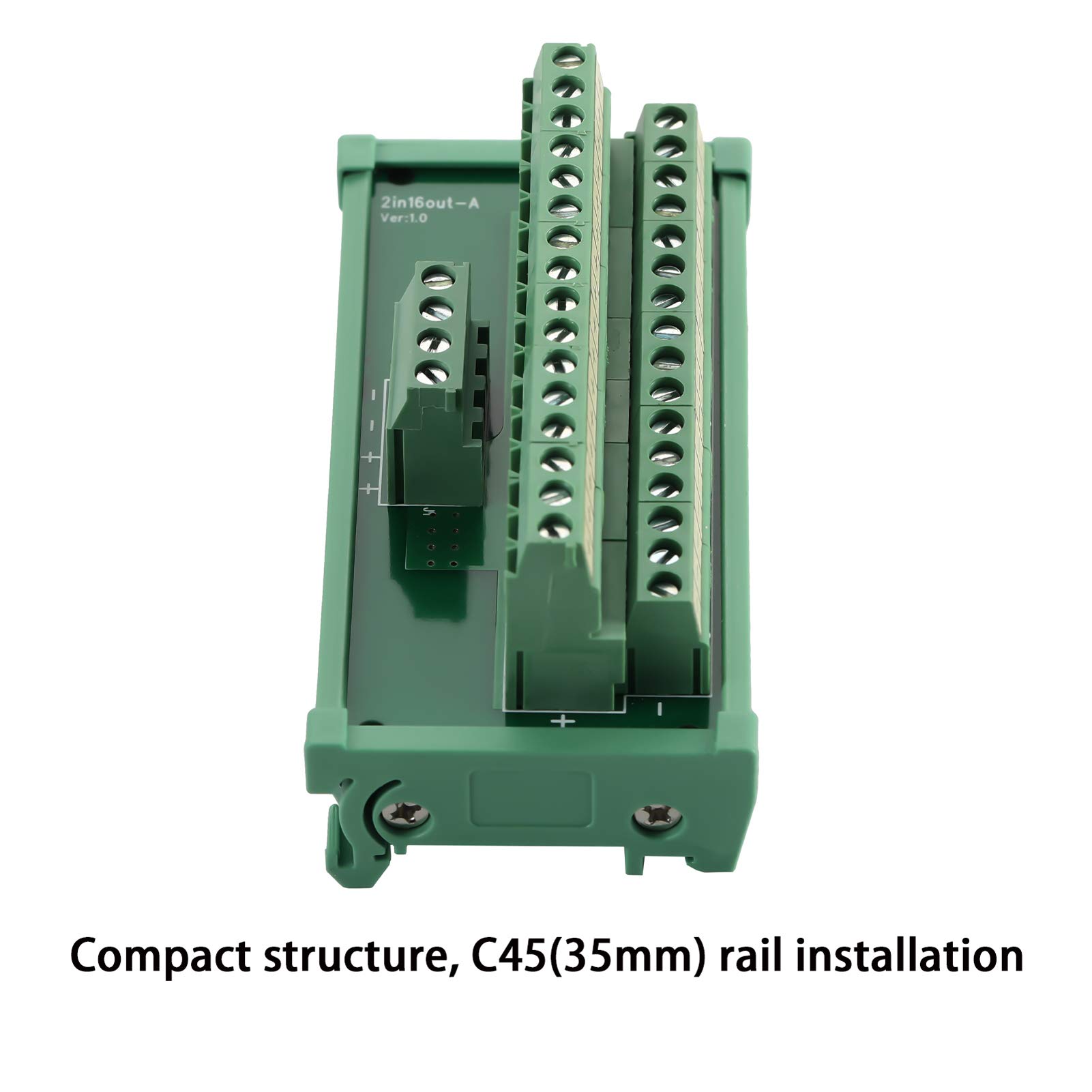 Snapklik.com : 2 In 16 Out Terminal Blocks Module, 25A DIN Rail And ...