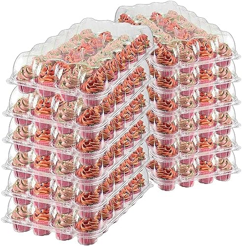 ACXFOND 12 Sets Cupcake Containers 24 Count, Cupcake Boxes 24 Count ...