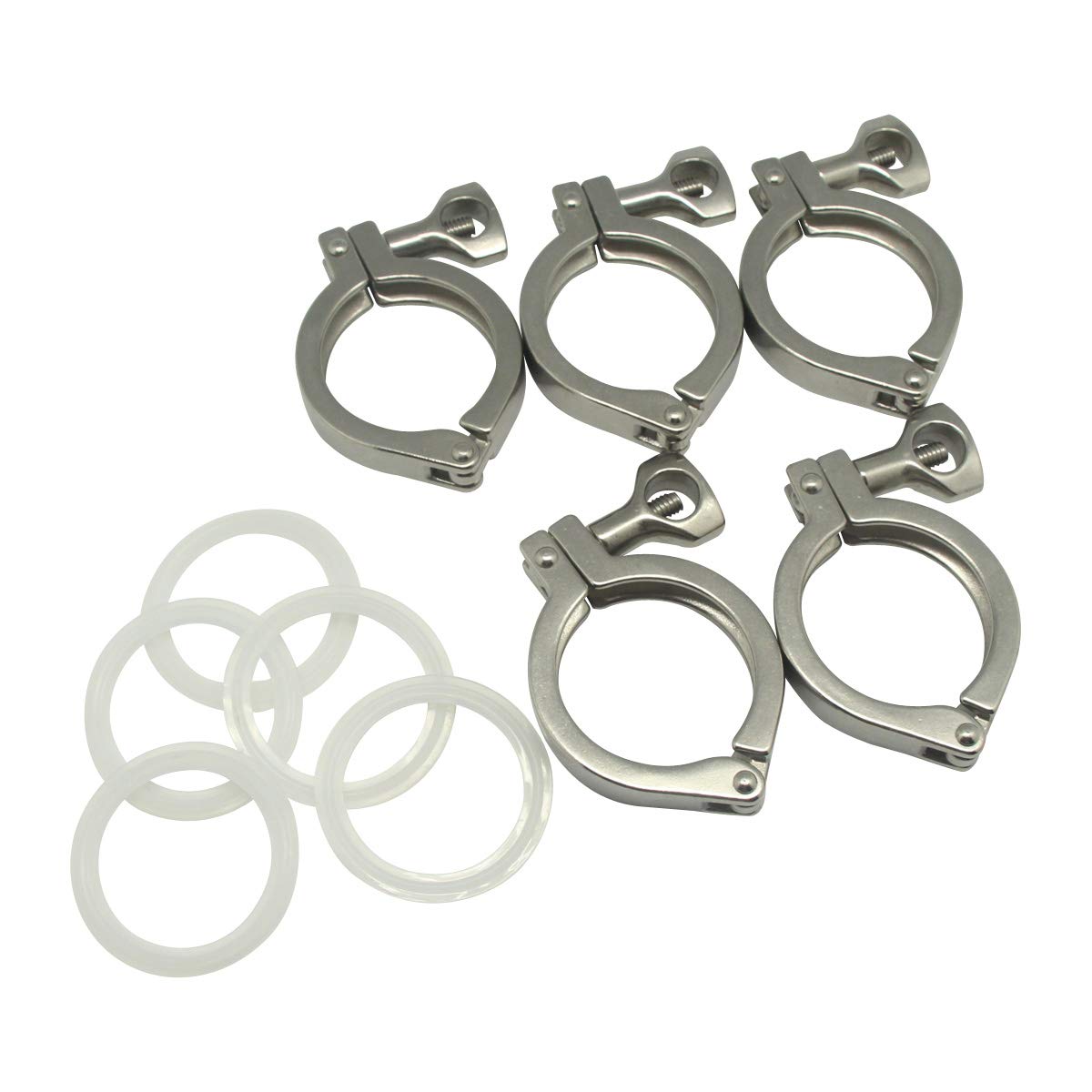 Snapklik.com : QiiMii Stainless Steel 304 Single Pin Heavy Duty Tri Clamp