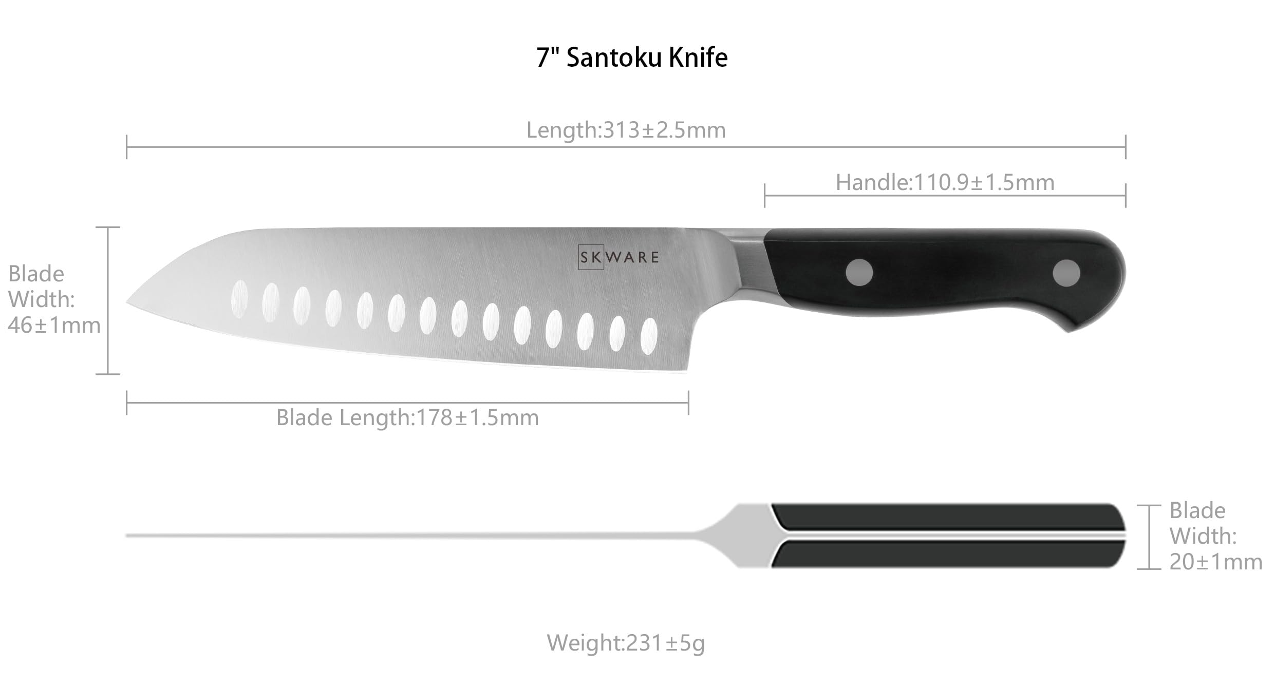 Snapklik.com : SKWARE 7 Super Sharp Professional German Santoku Knife ...