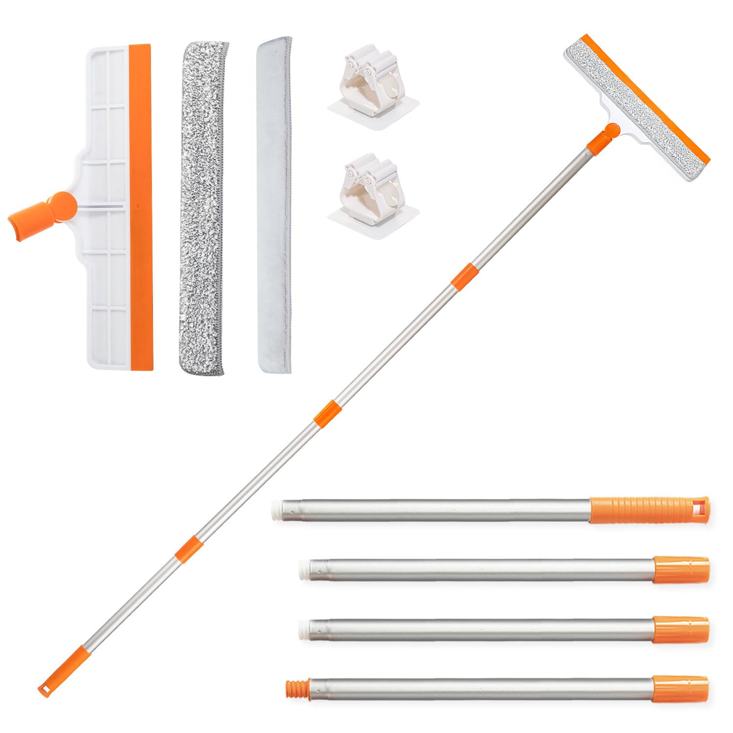 Amazon.com: BURFERLY Floor Squeegee Broom with 60" Adjustable Long ...