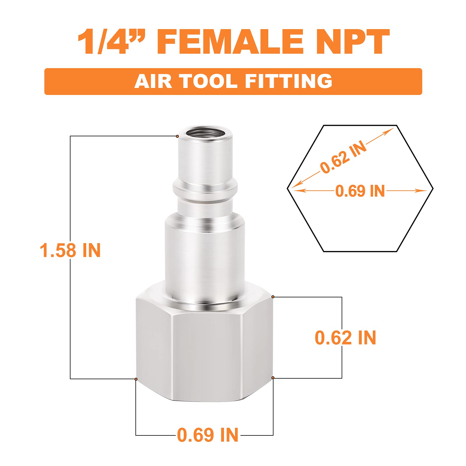 Snapklik.com : GASHER 10PCS 1/4-Inch NPT Female Industrial Air Tool Fitting