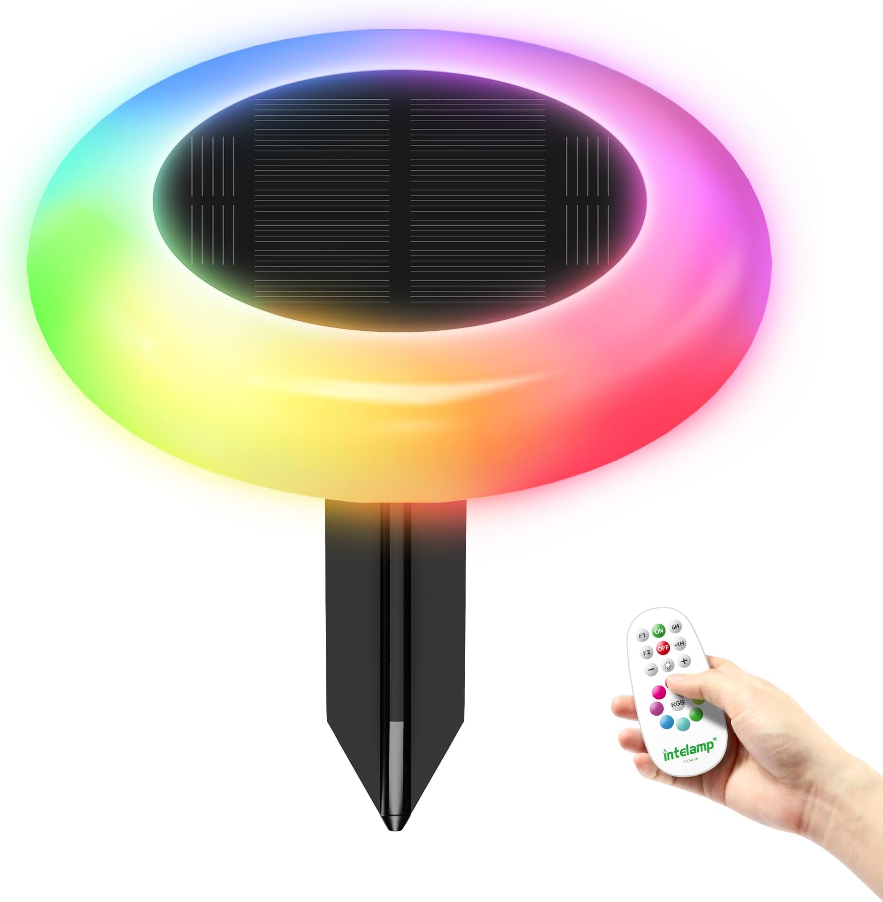 intelamp Colorful Solar Lights Outdoor, Color Changing Solar Lights ...