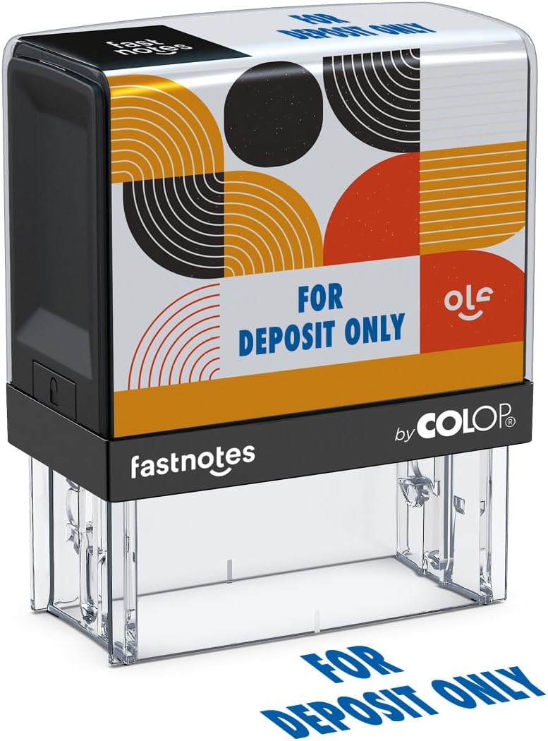 Amazon.com: Fastnotes for Deposit ONLY Self-Inking Rubber Stamp by ...