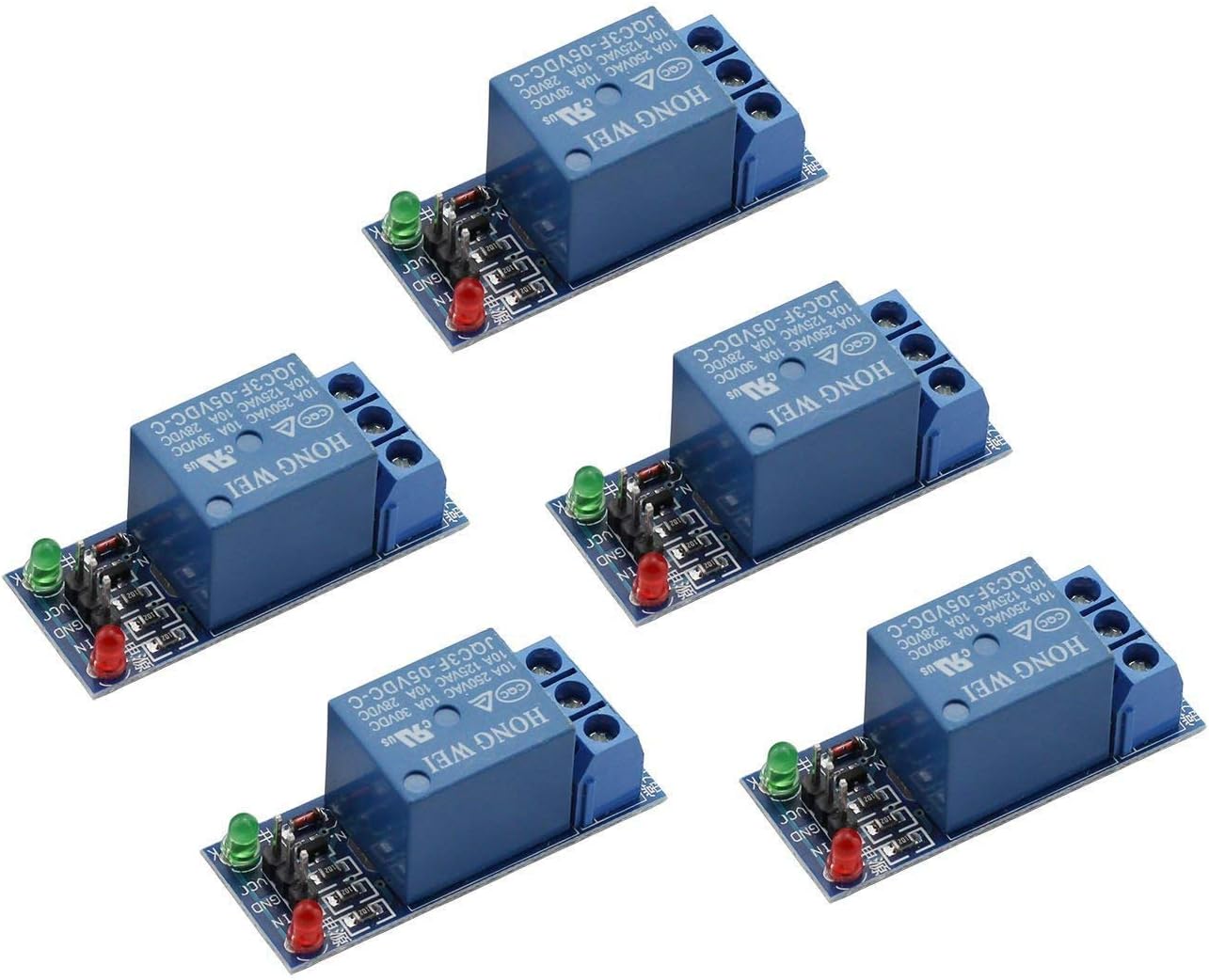 ZYAMY 5-Pack DC 5V 1 Channel Relay Module Interface Board Shield Low Level Trigger for SCM ...