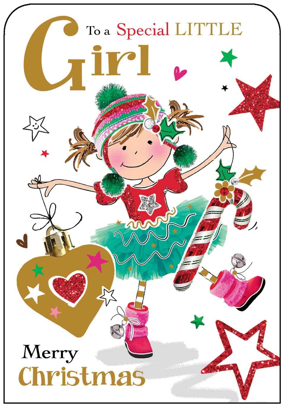 Jonny Javelin Special Little Girl Merry Christmas Card Candy Stick ...