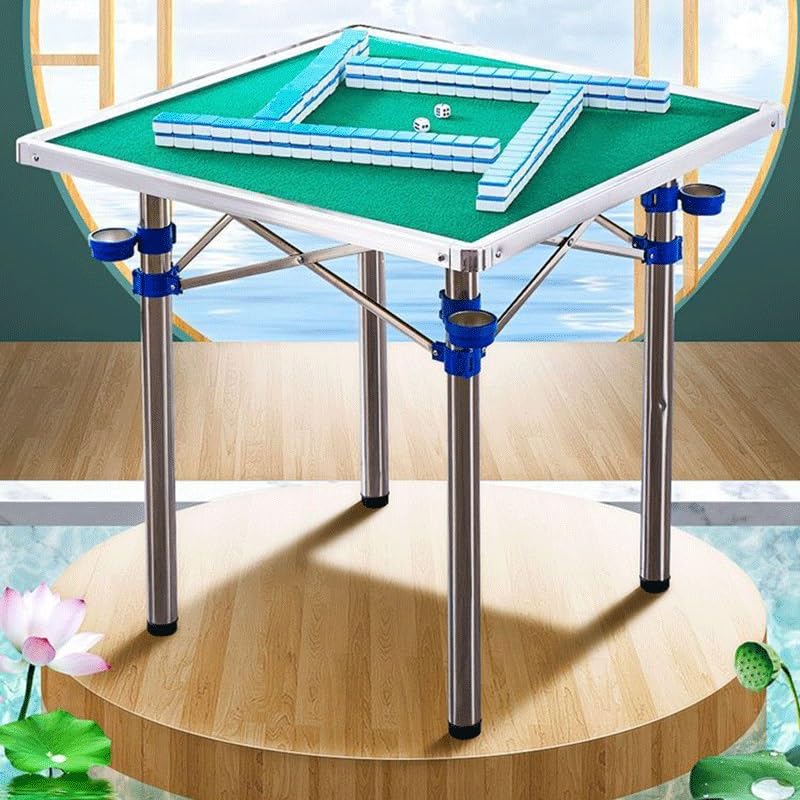 Mesa De Domino 35.4" Square Folding Card Table, Mahjong Table With Green Felt ,Chip Poker Tables ...