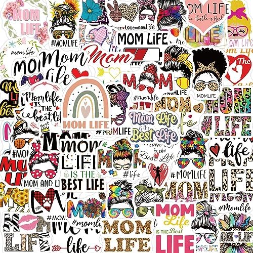 Amazon.com: 50 PCS Mom Life Stickers,Funny Mom Gifts,Multicolor Cute ...