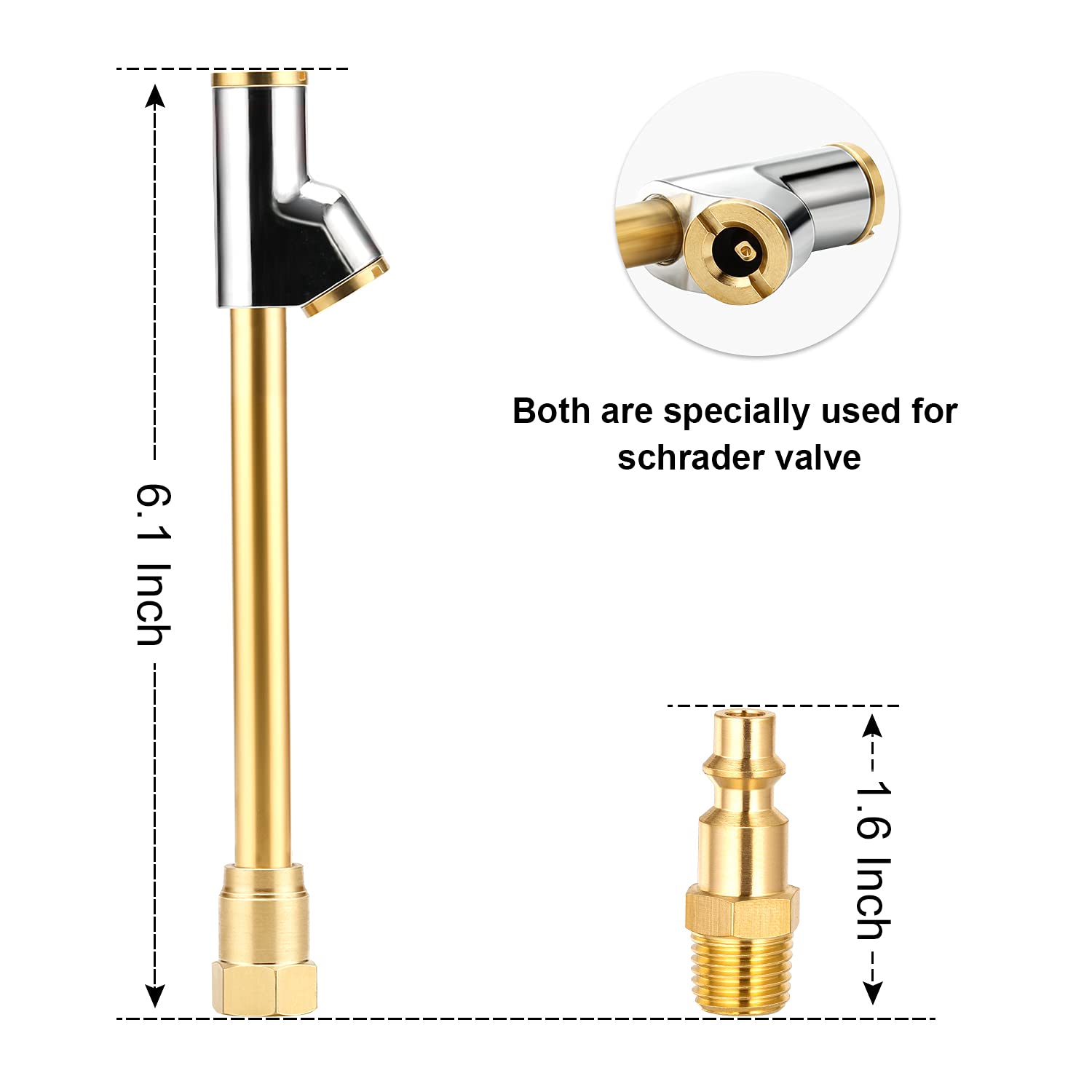 Snapklik.com : Brass Made Premium 2-Way Connection Heavy Duty Air Chuck ...