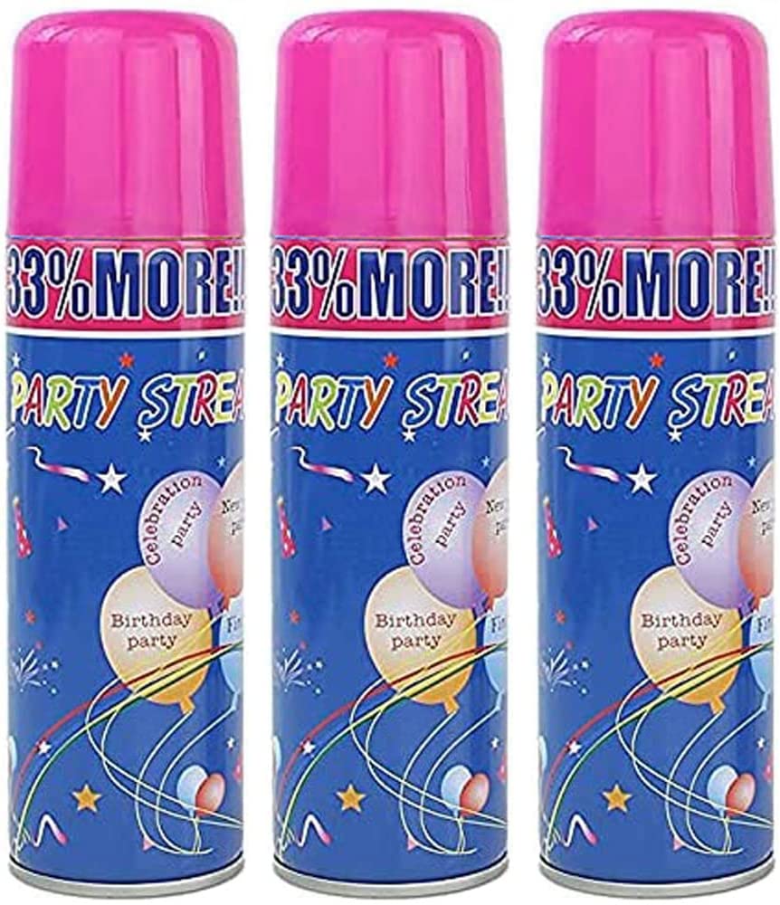 Amazon.com: VIP Home Essentials Party Streamer Spray in a Can (3 Pack ...