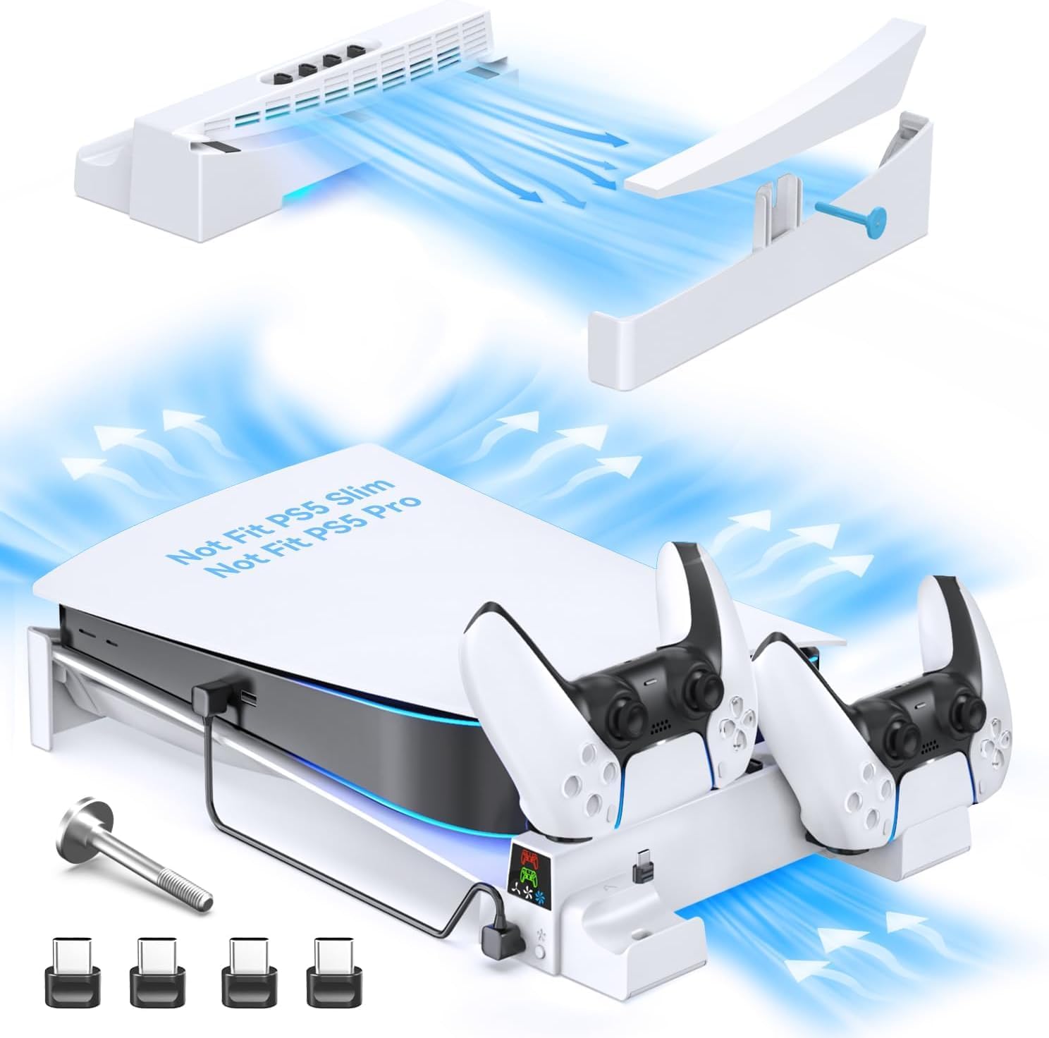 Ps5 Horizontal Stand And Cooling Station With 3 Level Cooling ...