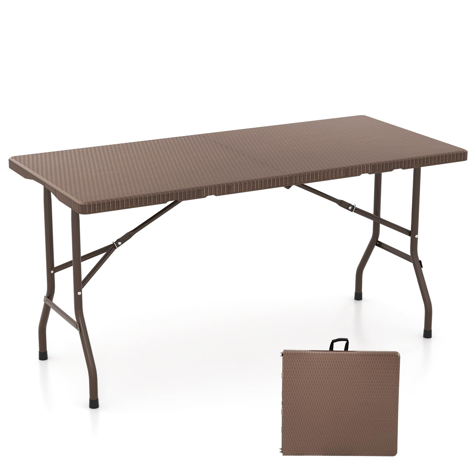 Amazon.com: Giantex 5 FT Folding Table, HDPE Foldable Dining Table for ...