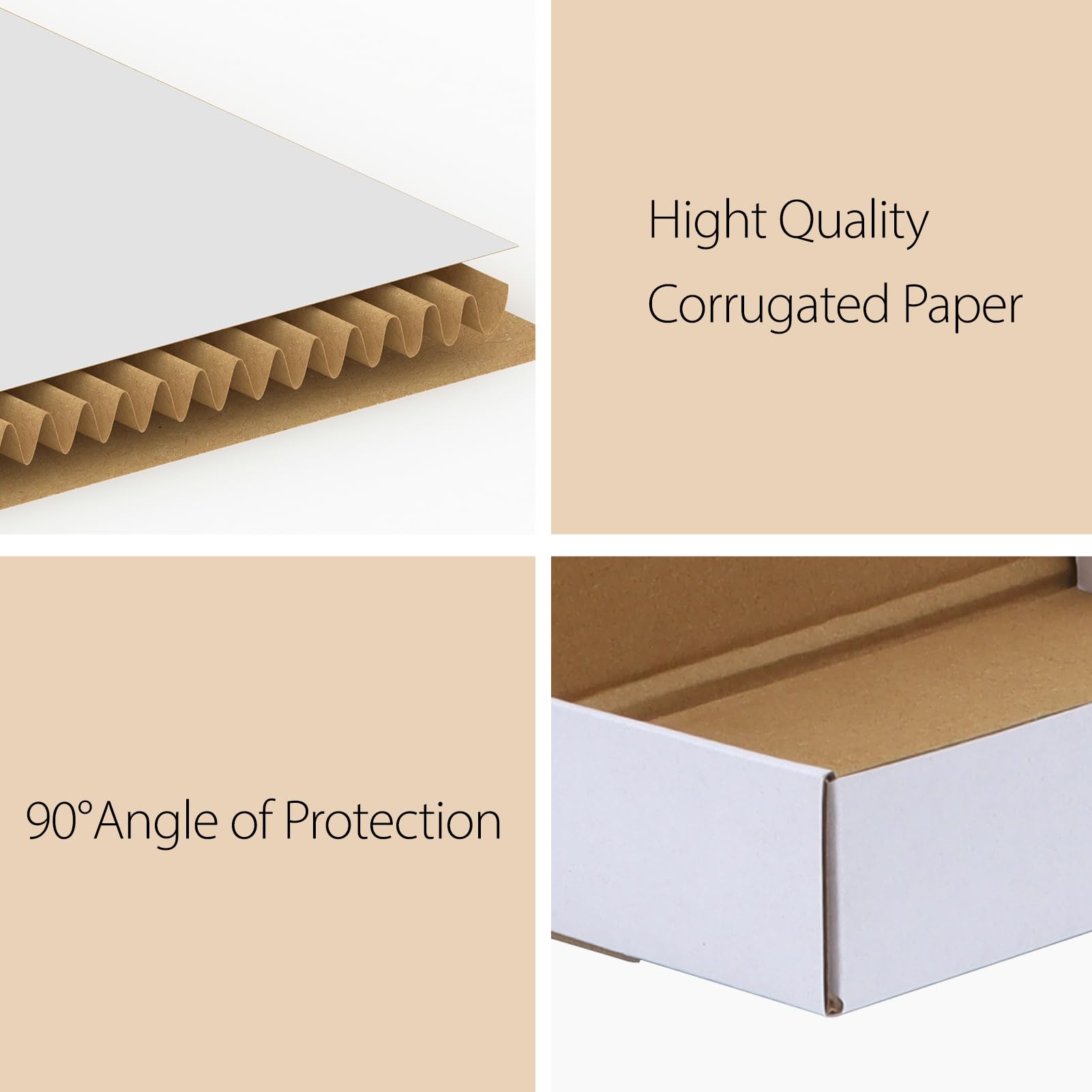 RLAVBL 8x5.5x1.6 Shipping Boxes Set of 25, White Corrugated Cardboard ...