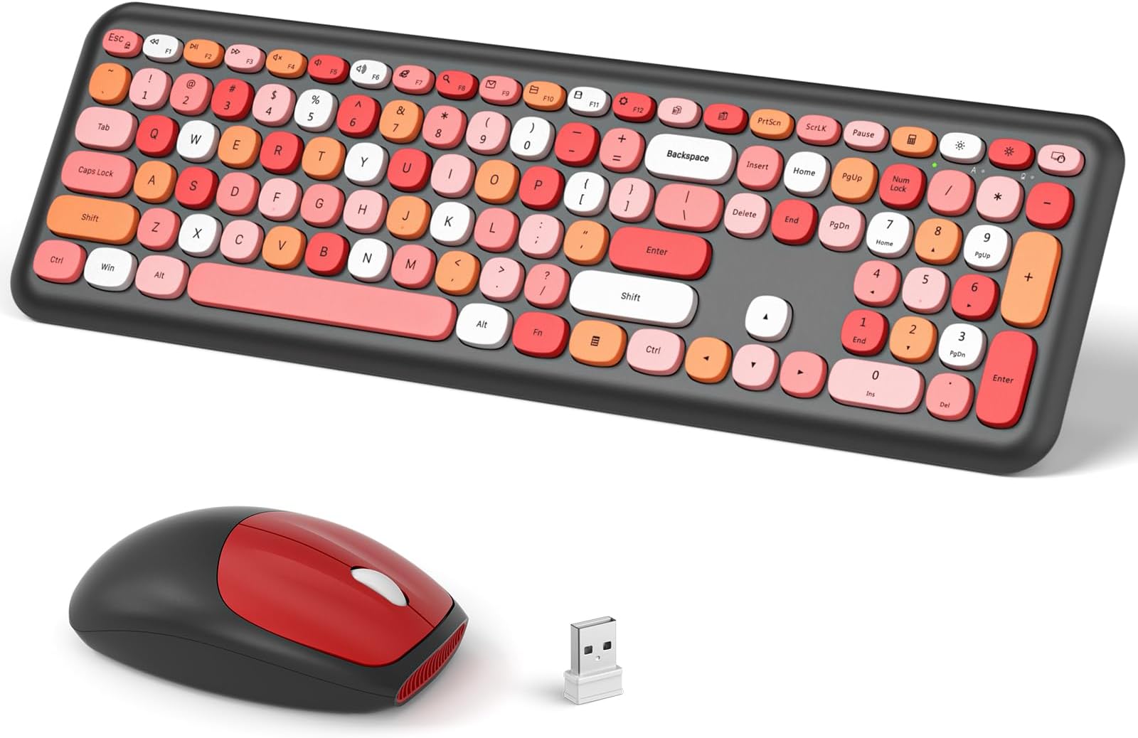 Wireless Keyboard And Mouse Combo Mofii Full Size Retro Round Keyboard And Mouse