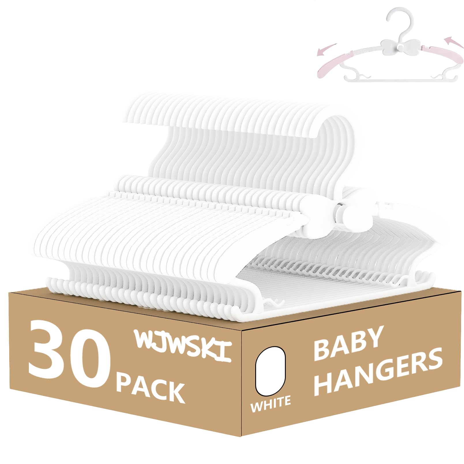 Amazon.com: Baby Hangers 30 Pack, 11-14.5" Adjustable Kid Clothes ...