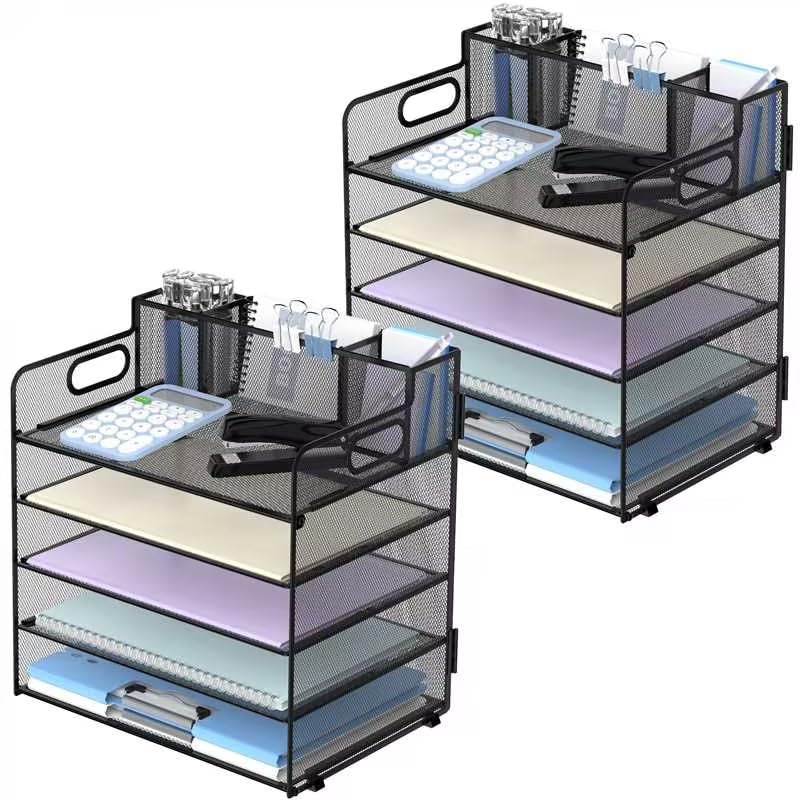Amazon.com : SUPEASY 5 Tier Desk Organizer with Handle & 3 Pen Holders ...