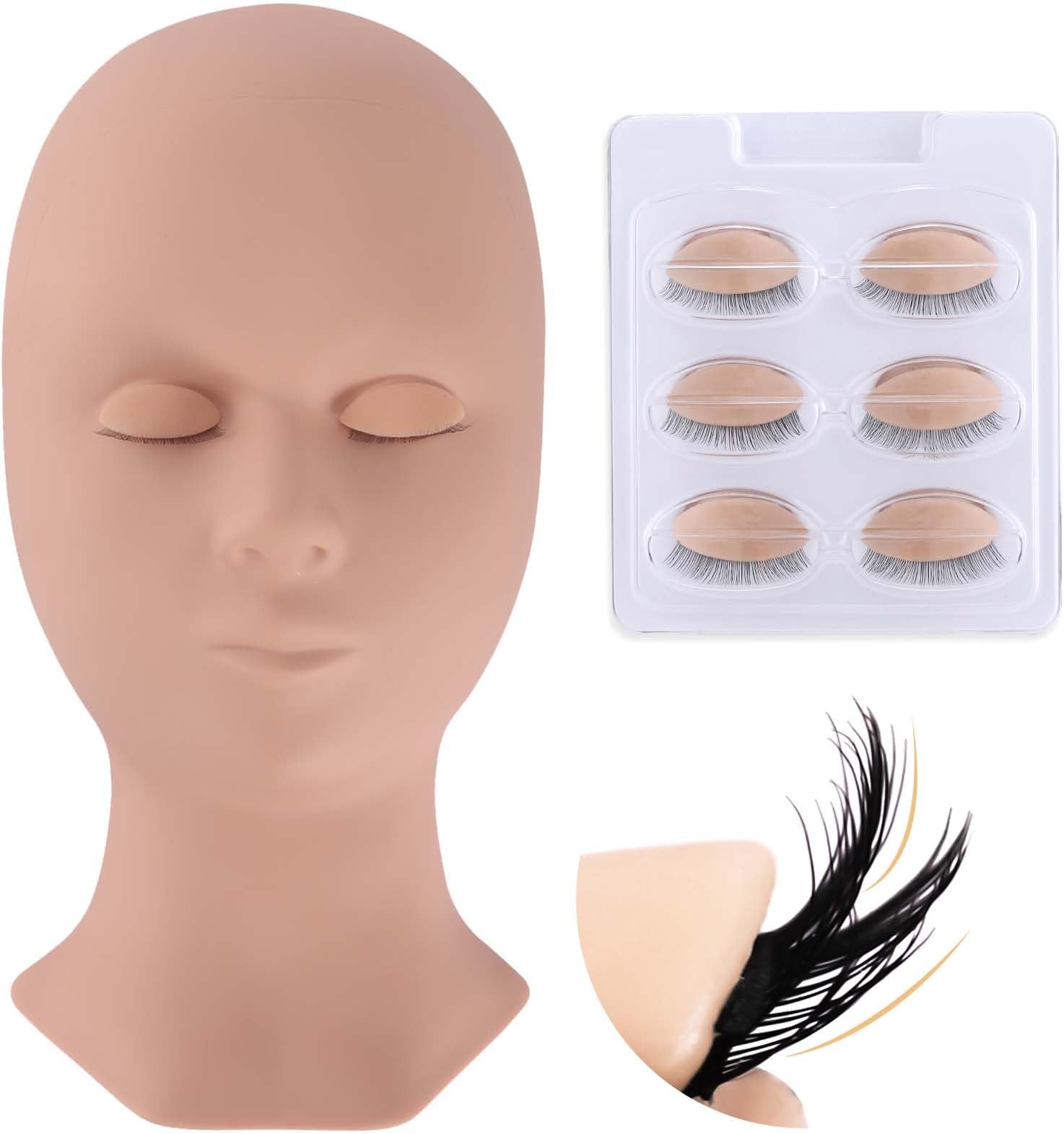 Amazon.com: Embagol Lash Mannequin Head for Eyelash Extensions with 2 ...