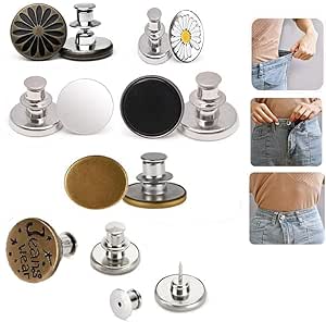 RAJA DHIRAJ Detachable Button for Jeans, No Sew Metal Buttons for ...