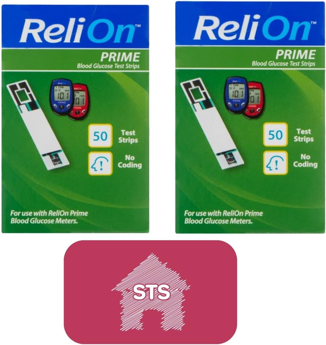 Amazon.com: ReliOn Prime Blood Glucose Test Strips, 50 Count (2 Pack ...