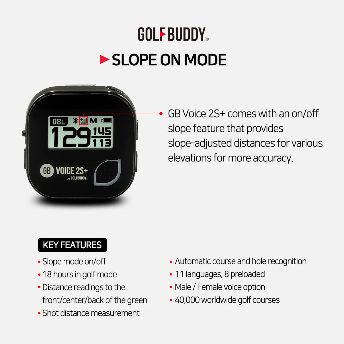 Snapklik.com : GOLFBUDDY Voice 2S+ Talking GPS Rangefinder, Clip On Hat ...