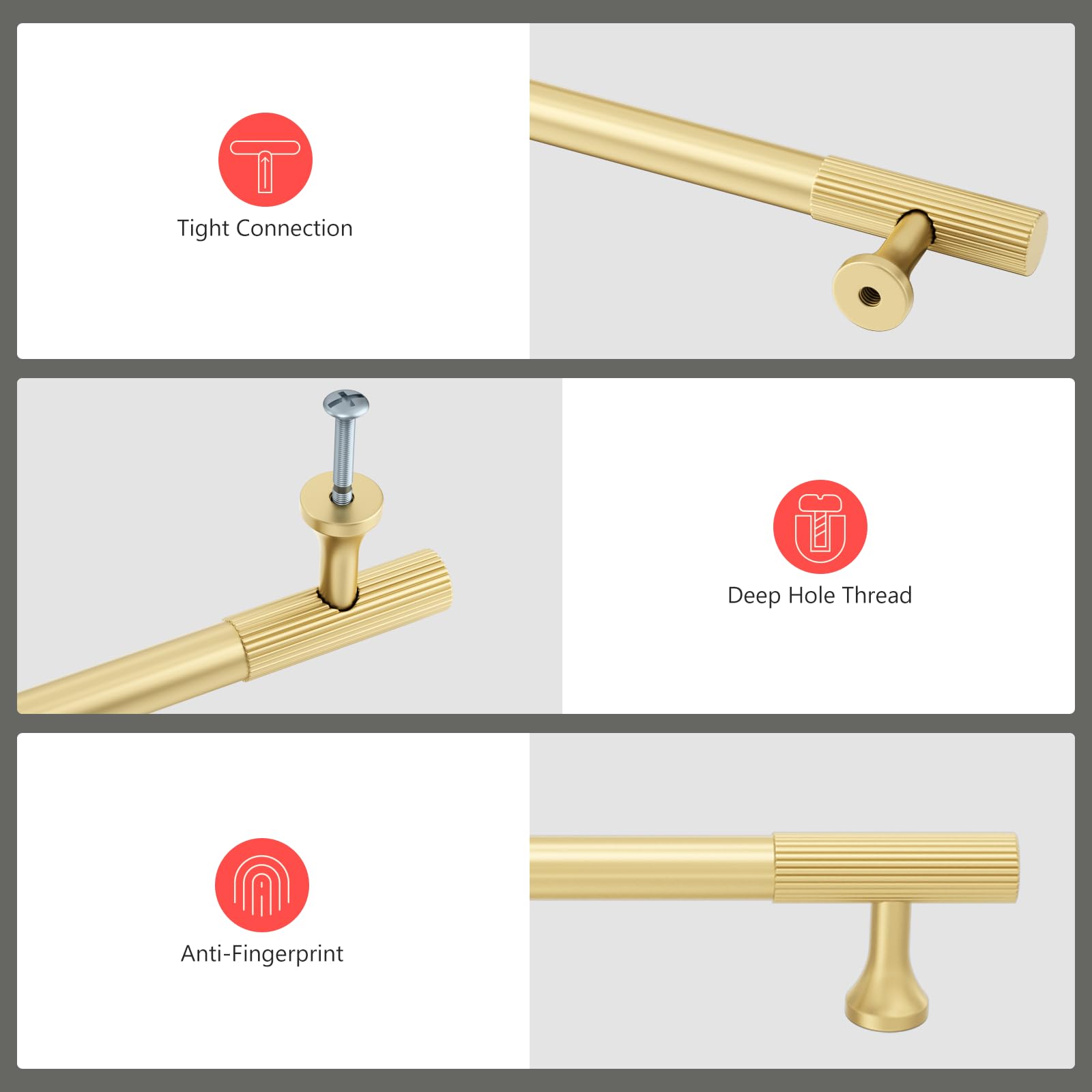 Snapklik.com : Homdiy 25 Pack 6-1/4 Inch Gold Cabinet Pulls Brushed ...
