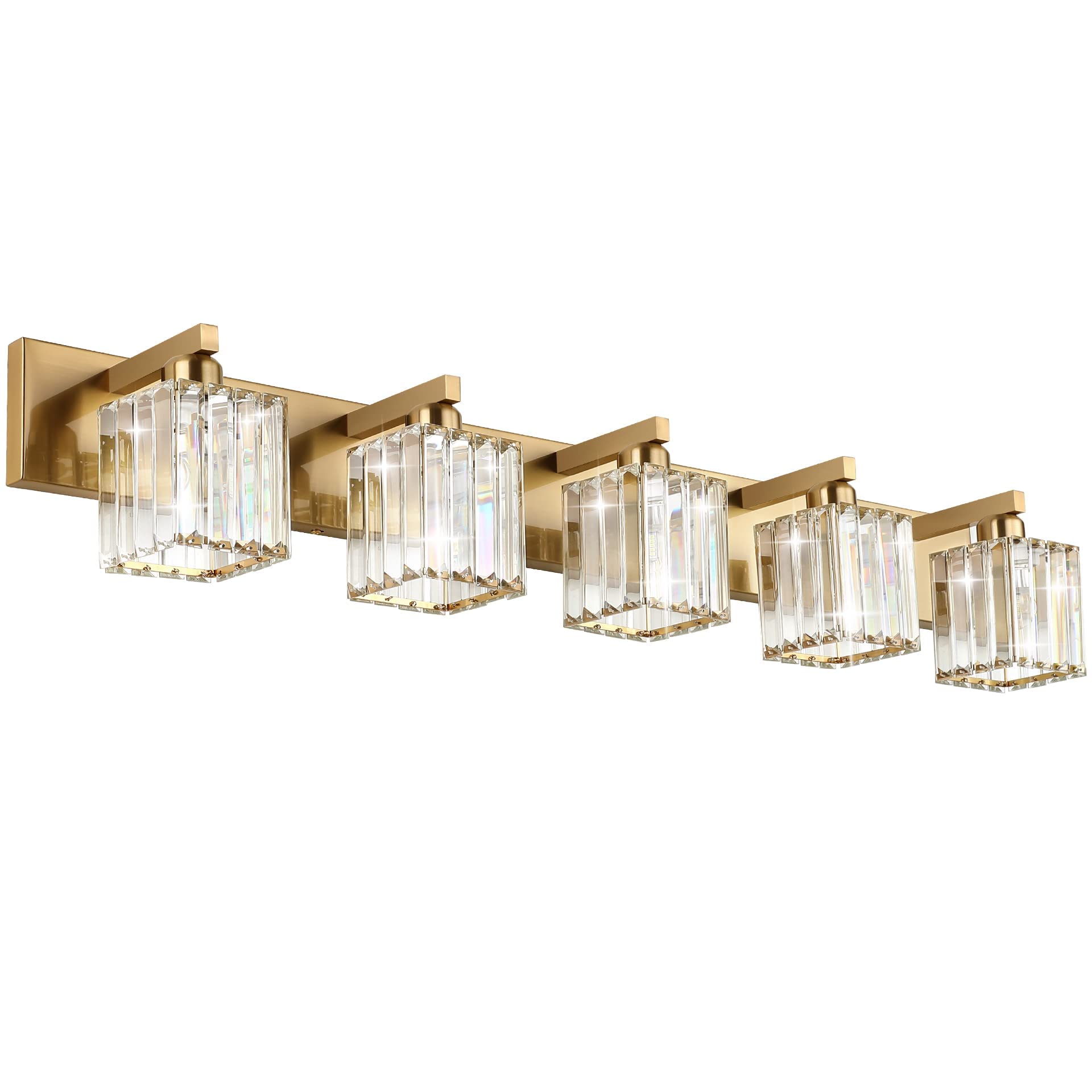 Aipsun Bathroom Vanity Lights Fixtures Crystal Vanity Light 5 Light ...