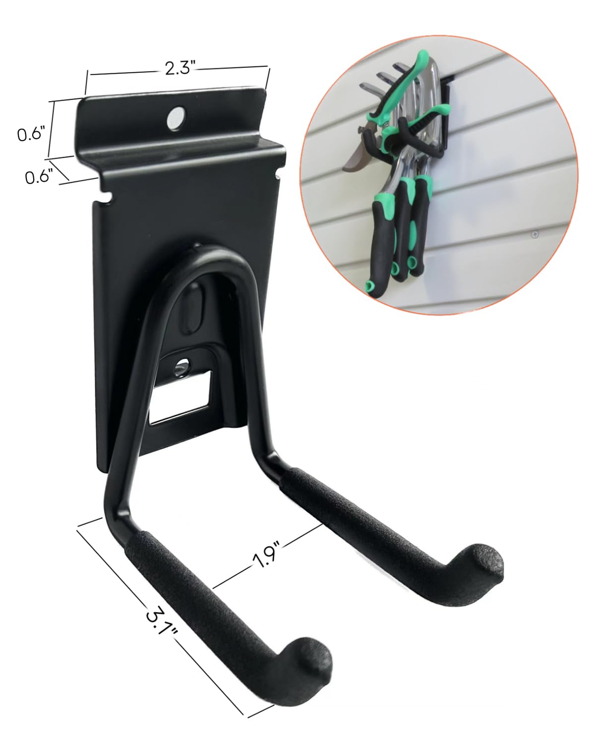 Snapklik.com : Slatwall Accessories, Non-slip Slatwall Hooks 4 Inch ...