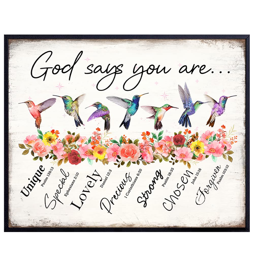 Amazon.com: God Says You Are Scripture Shabby chic Poster 8x10 ...