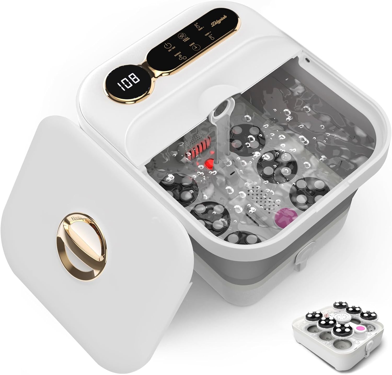 ZLDYPINK Collapsible Foot Spa with Heat, Electric Foot Bath Massager ...