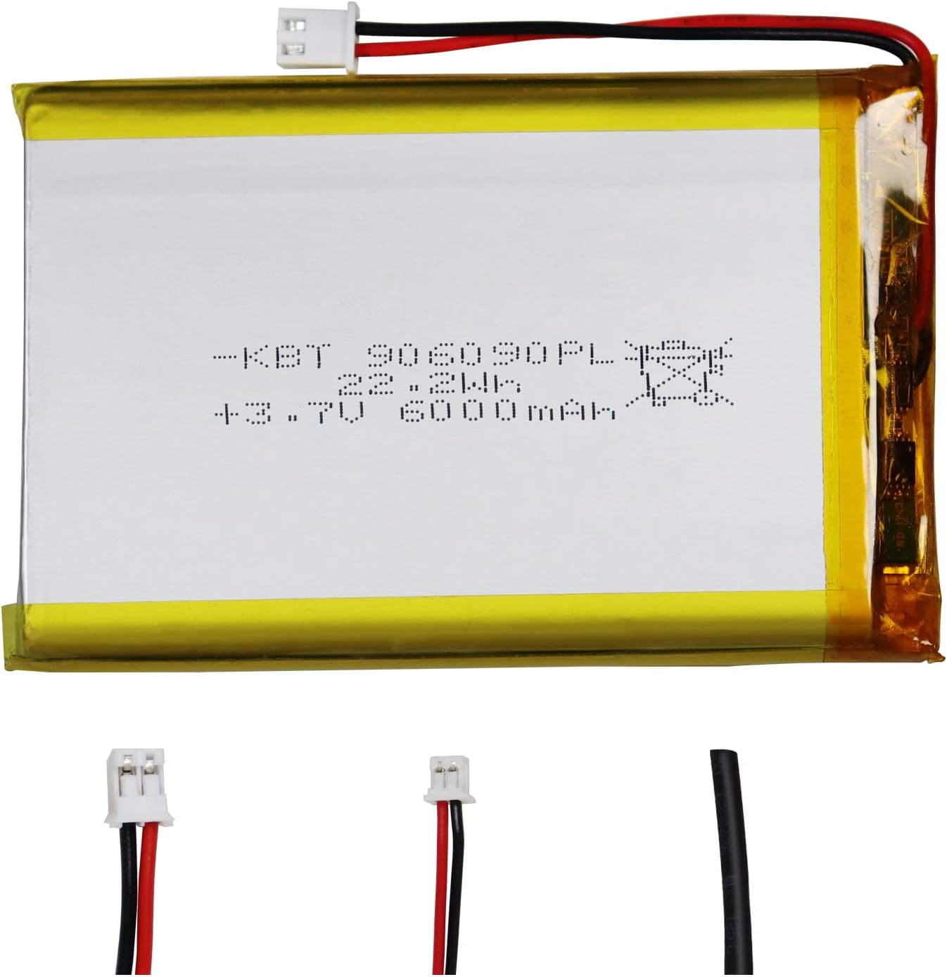 Amazon.com: KBT 3.7V 6000mAh Li-Polymer Battery: 906090 Lipo Rechargeable Lithium-ion ...