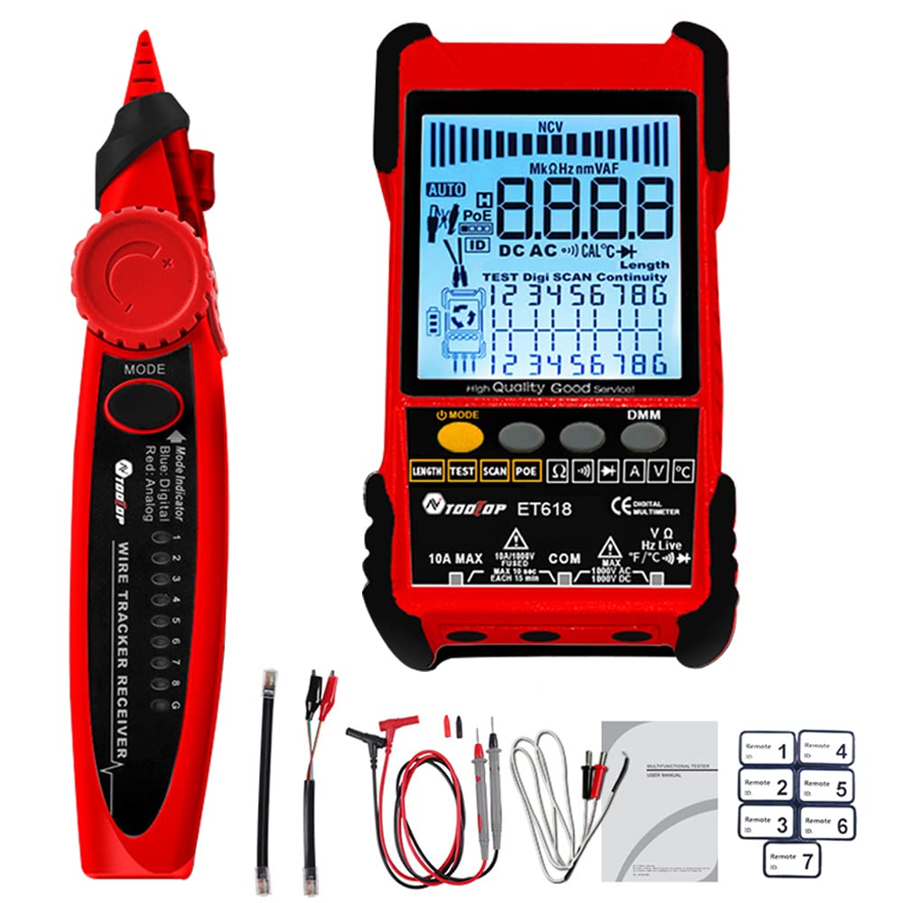 Hancaner Handheld Portable 2in1 Network Cable Tester Multimeter LCD ...