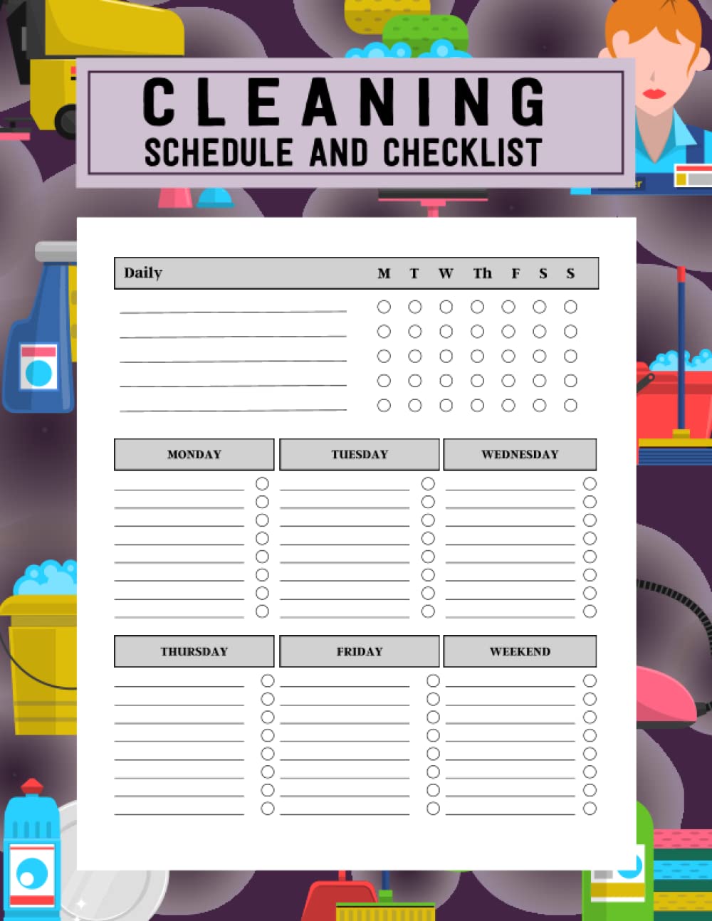 Buy Cleaning Schedule and Checklist: Cleaning Schedule Daily, Weekly ...