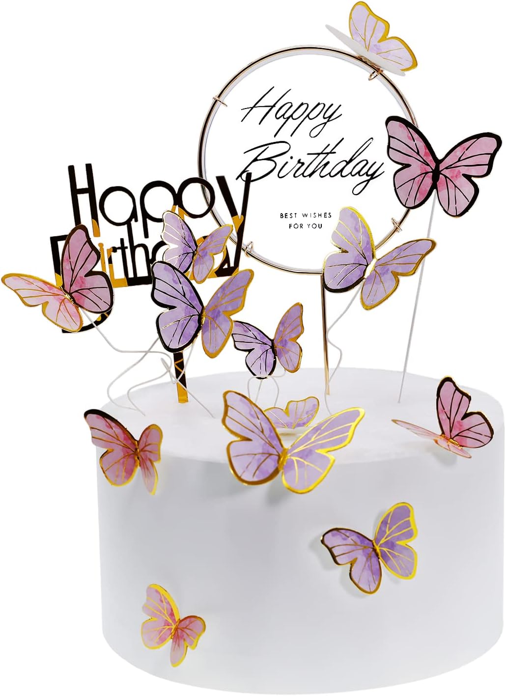 Amazon.com: 60 PCS Butterfly Cake Topper,Butterfly Theme Cupcake Topper ...