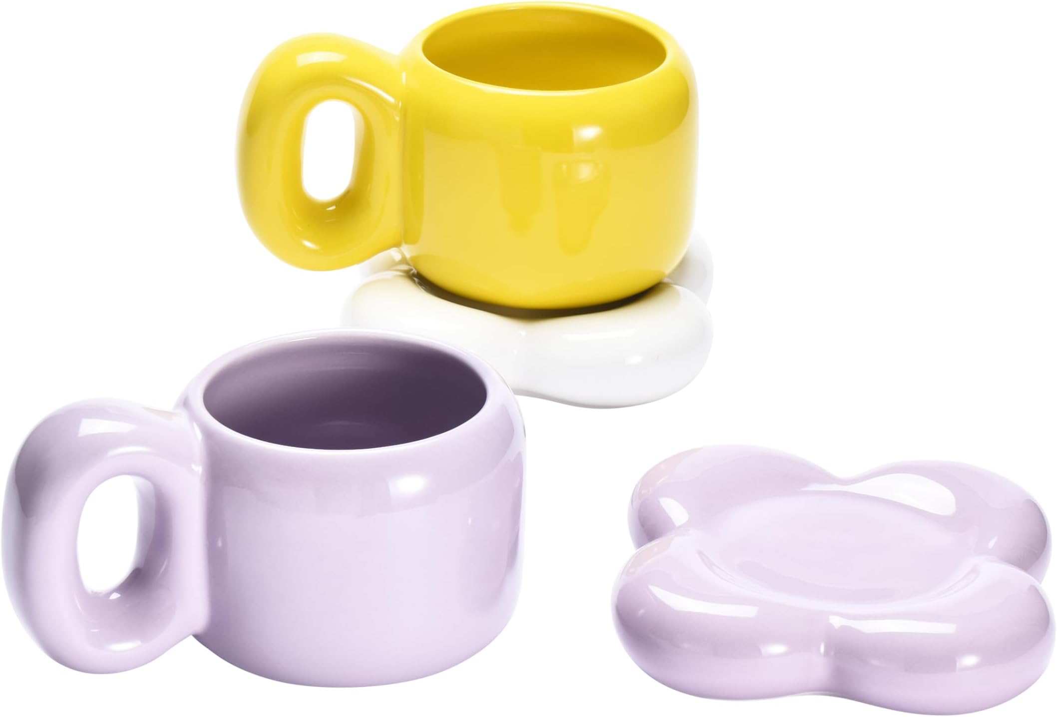 Amazon.com: Nordic Style Fat Handle Coffee Mug, Big Handle Ceramic Mug ...