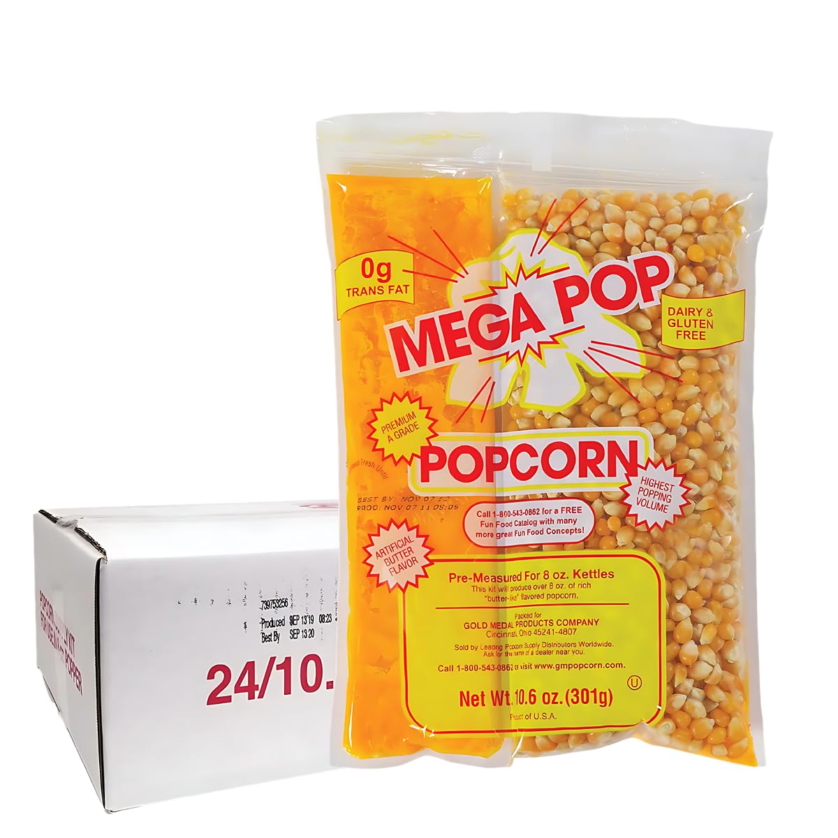 Amazon.com: Premium A Grade Popcorn Kit - Popcorn, Oil and Salt - 10.6 ...