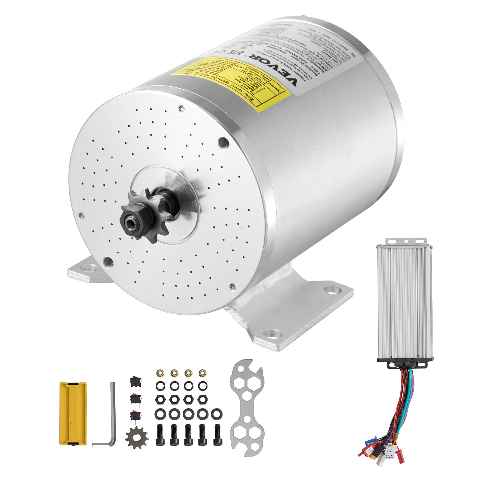 Vevor 2000w Electric Brushless Dc Motor Kit 48v 4300rpm Motor ...