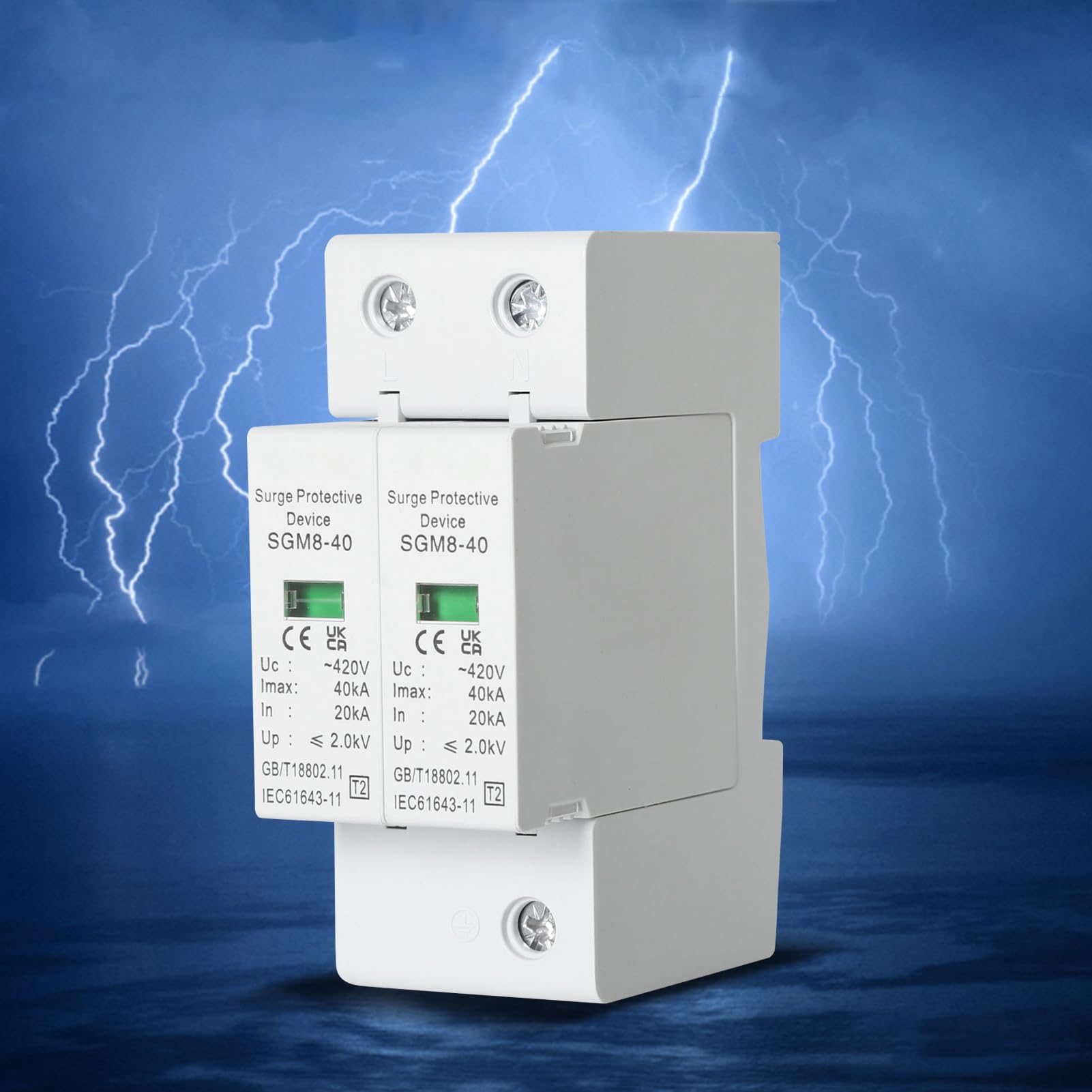 220v Surge Arrester 2p 40ka House Ac Circuit Thunder Over | Desertcart ...
