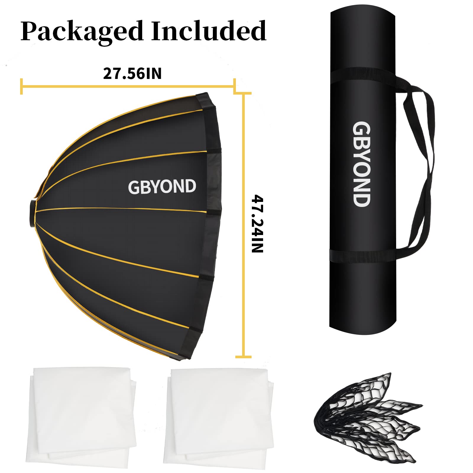 Light Dome 47inch Softbox Bowens Mount with Honeycomb Grid for Light ...