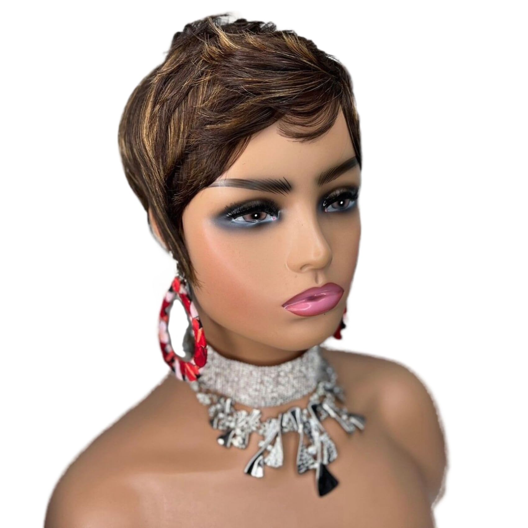 Amazon.com : TANGCAI Pixie Cut Wigs for Black Women Short Layered Pixie ...