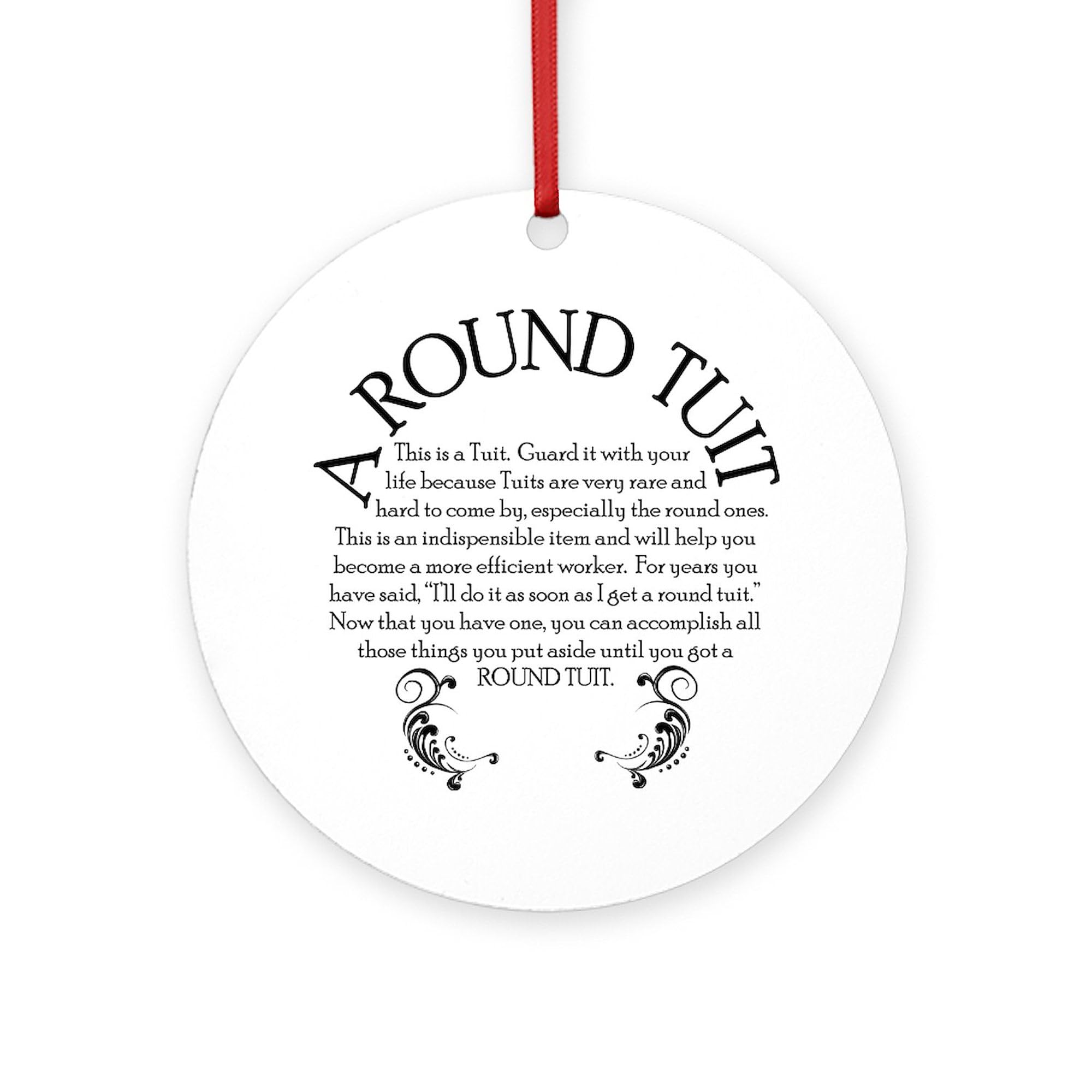 Amazon.com: CafePress A Round Tuit Round 4" MDF Holiday Ornament : Home ...