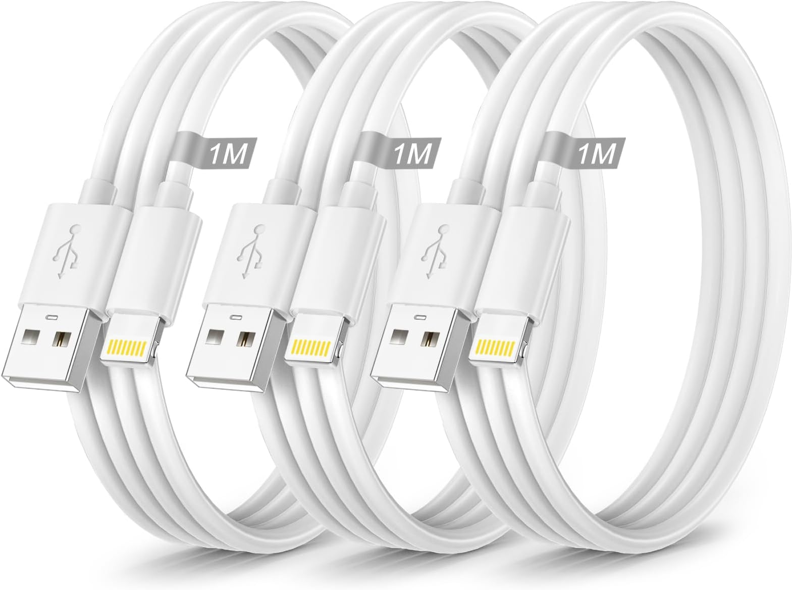 Quntis Lot de 3 Câble de Chargeur iPhone 2M, MFi Certifié Câble, Fil ...