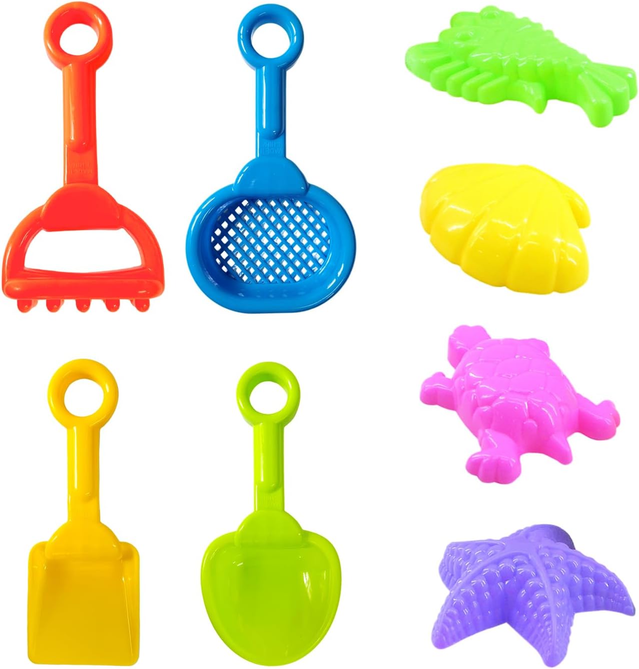 8 Pieces Kids Beach Toys, Sand Pit Toys, Sand Mesh Sieve, Ocean Die ...