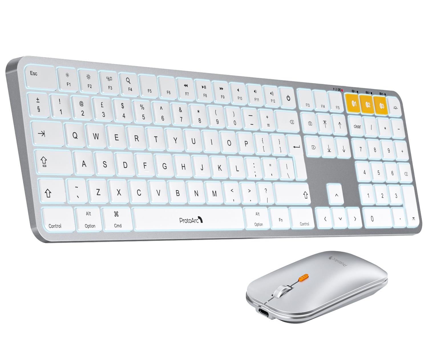 Buy ProtoArc KM100-A Backlit Keyboard and Mouse Set for Mac, Wireless ...