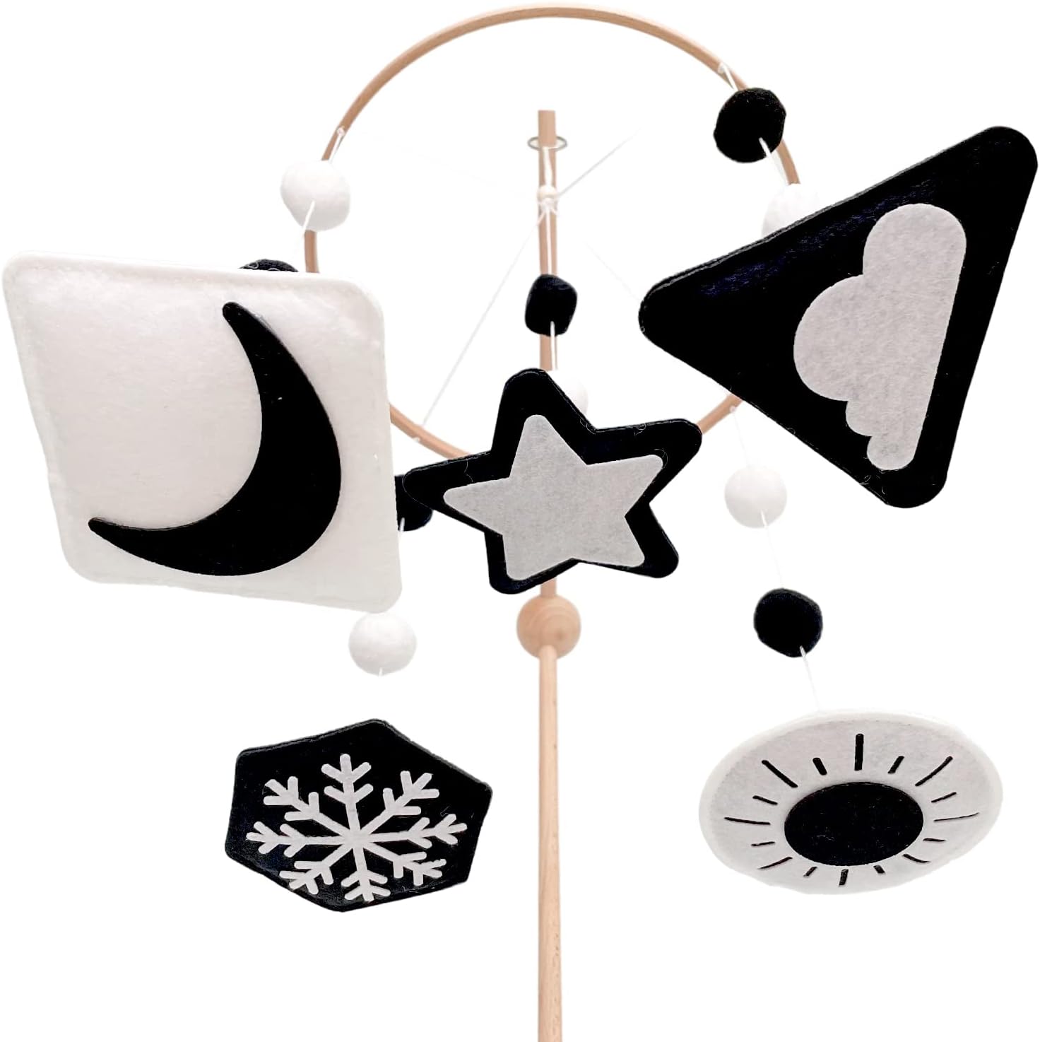 Amazon.com : Vlokup Montessori Mobile, Black and White Baby Crib Mobile ...
