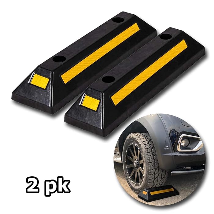 Buy VaygWay Heavy Duty Rubber Parking Curb Guide –Car Parking Block - 2 ...