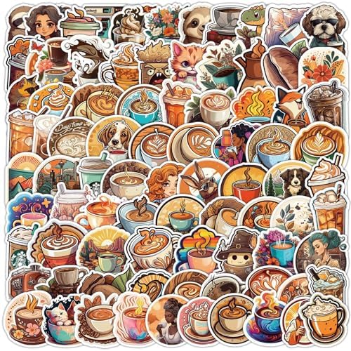 Amazon.com: 100Pcs Coffee Stickers, Cute Stickers, Vinyl Waterproof DIY ...