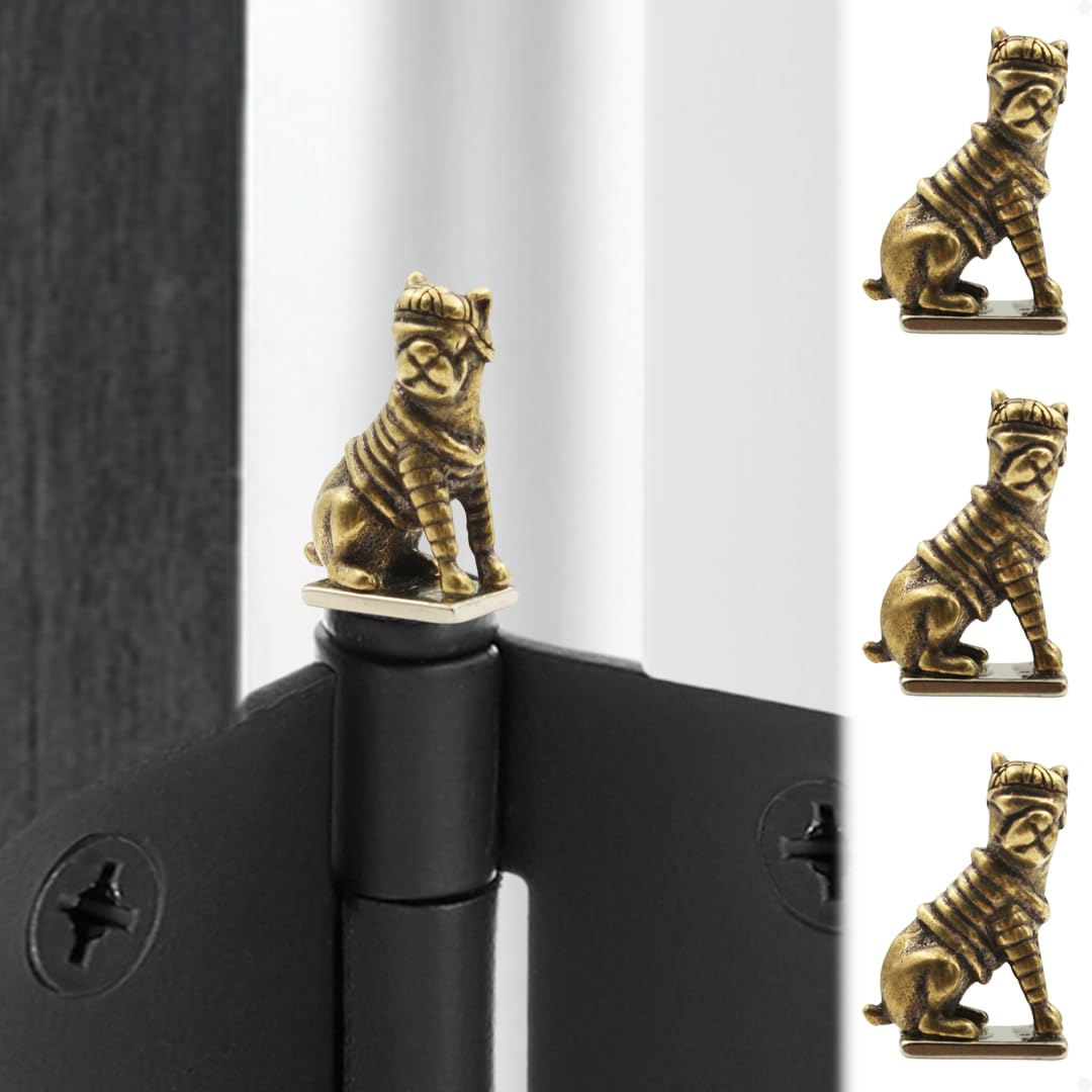 Amazon.com: Brass Dog Hinge Heads Decorative Topper Set of 3 - Magnetic ...