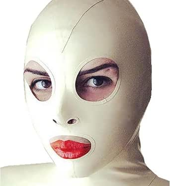 Amazon.com: WLJYTDS Latex Hood White Natural Rubber Head Mask with Eyes ...